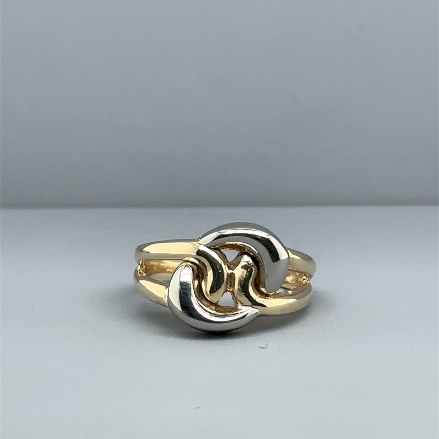 9ct Bi-Colour Knot Style Ring - Size O 1/2 – Pickwick Jewellers