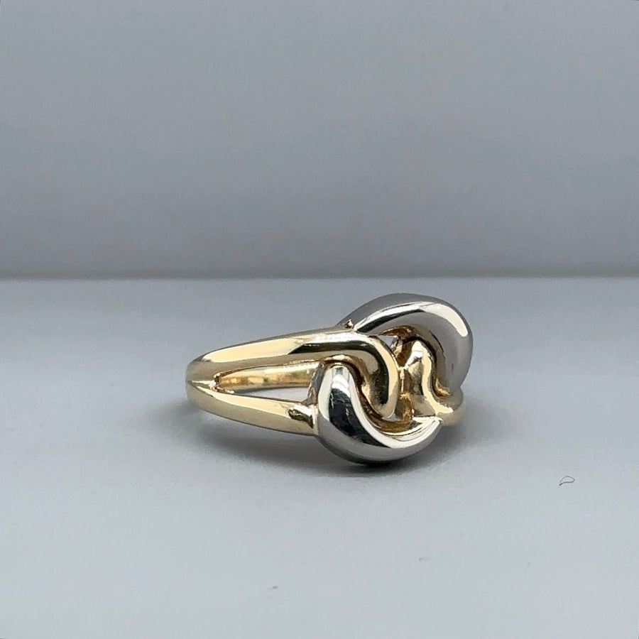 9ct Bi-Colour Knot Style Ring - Size O 1/2 – Pickwick Jewellers
